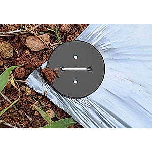 AAGUT 100 Pack Landscape Staples with Gasket Washer Caps, 6 Inch Vapor Barrier Stakes, Metal Garden Stakes Landscape Fabric Staples for Gardening Landscaping, Sod Fence Yard Lawn Ground Weed Mat Pins