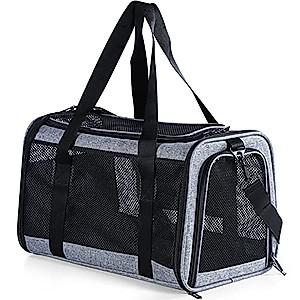 Petsfit Most Airline Approved Cat Carrier Dog Carriers Soft-Sided Pet Washable Travel Carrier for Puppies/Kittens/Rabbit,5-Sided Breathable mesh/Self-Lock Zippers