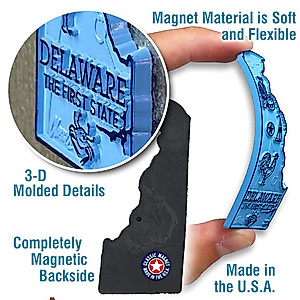 Delaware Small State Magnet by Classic Magnets, 1.5" x 3.2", Collectible Souvenirs Made in The USA