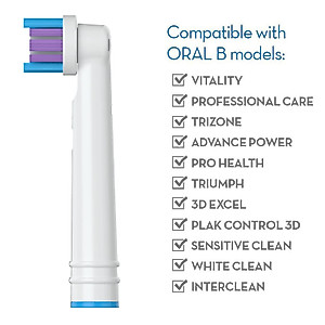 Replacement Toothbrush Heads for Oral-B, 4 Pack Replacement Heads Compatible with Oral B Braun Electric Toothbrush (4 Pack) (White, 1 Count (Pack of 4))