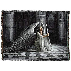 Pure Country Weavers The Blessing Angel Blanket by Anne Stokes Gothic Collection - Gift Fantasy Tapestry Throw Woven from Cotton - Made in The USA (72x54)