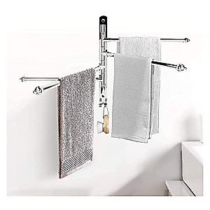 TOWEL BAR RACK Towel Rack Towel Holder Rails 32.5cm/12.8inch Multi-Layer Towel Rails, 180 ° Rotatable Towel Bar, SUS304 Stainless Steel Bathroom Towel Rail, Wall Mounted Towel Rack, Bathroom Kitchen S