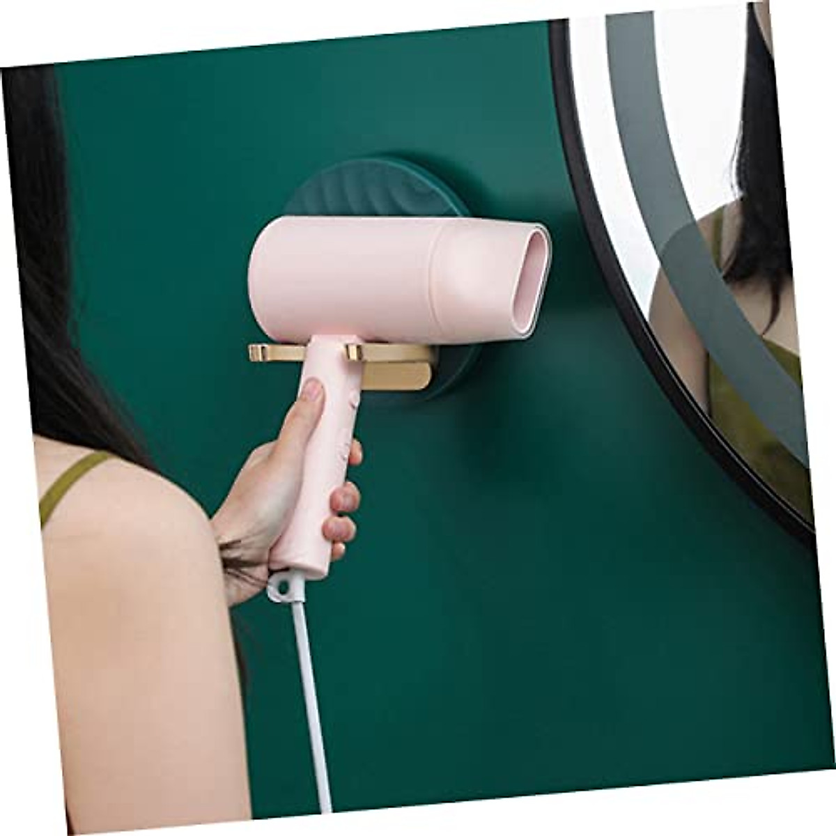 Yardwe 2pcs Hair Dryer Holder Decorative Shelf Brackets Decorating Tools Wall Bracket Hair Care Tools Holder Hair Dryer Wall Self Wall Mount Broom Holder Hair Dryer Rack Bathroom Supplies