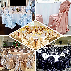 Tableclothsfactory Blush Silky Satin Universal Chair Covers Fits All Type of Chairs Event Dinning Slipcover for Wedding Party Banquet