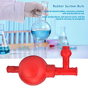Rubber Pipette Filler Labware Rubber Suction Bulb Filling Ball with 3 Valves Pipettor Accessory for Chemistry Labware(Red)