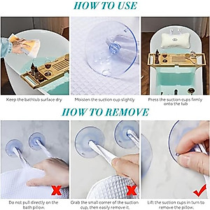 YUET Anti-Slip Non-Slip Bathtub Pillow Home Spa Bath Inflatable Cushion Head Neck Back Shoulders Rest Relax Suction Cup Bathroom Support for Hot Tub Luxurious Headrest