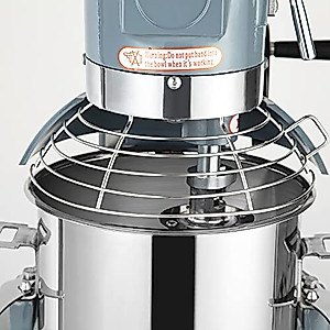 Commercial Food Mixer, 10Qt Commercial Dough Mixer, 450W Stainless Steel Bowl Heavy Duty Food Mixer with 3 Speeds Adjustable 110/178/390RPM, Dough Hook Whisk Beater Included, Perfect for Bakery Pizzeria