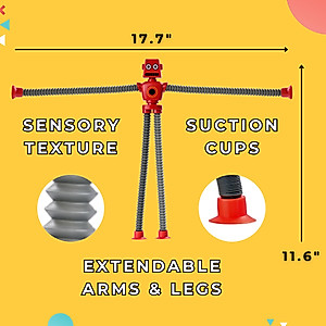 nutty toys Sensory Robot Toys 4pk - Top Pop Tubes Fidget Toy 2024 for ADHD Autism Ages 3 4 5 6 7 8 9 10, Best Kids Travel Toy Gifts Idea, Unique Christmas Tween, Toddler, Girl & Boy Stocking Stuffers