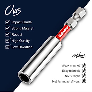 ColumPRO 2PCS 12inch Magnetic Drill Bit Extension Holder For Impact Driver,1/4" Hex Shank S2 Steel Magnetic Screwdriver Extension,Drill Bit Extender