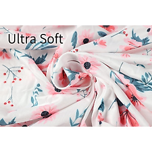 Tontukatu Changing Pad Cover Set 3 Pack Jersey Knit Ultra Soft for Baby Boys Girls Floral/Grey Rabbit/Pink