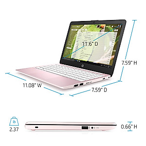 HP 2021 Stream 11.6-inch HD Laptop PC, Intel Celeron N4020, 4 GB RAM, 64 GB eMMC, WiFi 5, Webcam, HDMI, Windows 10 S with Office 365 Personal for 1 Year + Fairywren Card (Rose Pink)