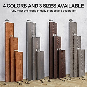 Axeman Floating Shelves 8 Inch Deep, Grey 24 Inch Solid Wood Shelves Set of 2, Wall Mounted Shelves for Living Room Kitchen Bathroom, Grey Washed