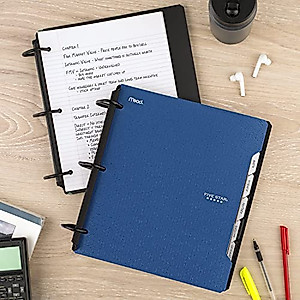 Five Star Flex Refillable Notebook + Study App, College Ruled Paper, 1-1/2 Inch TechLock Rings, Pockets, Tabs and Dividers, 300 Sheet Capacity, Blue (29324AD2)