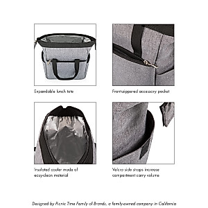 PICNIC TIME DC Comics Batman Bat-Signal On The Go Lunch Bag, Soft Cooler Lunch Box, Insulated Lunch Bag, (Black)