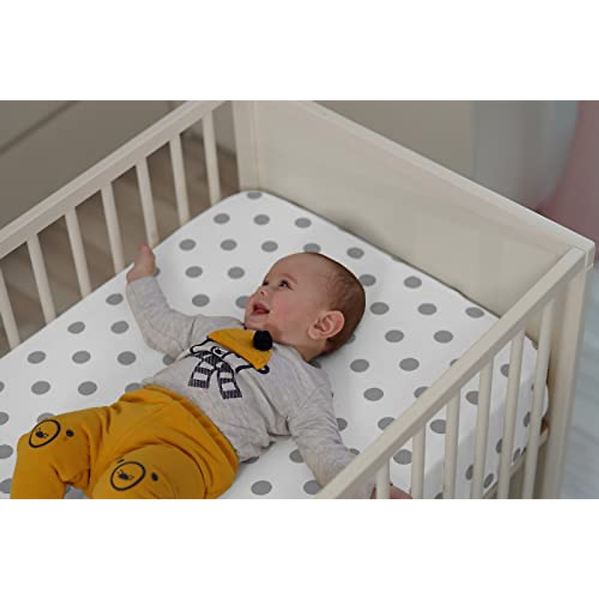 Pack n Play Sheets – Premium Pack and Play Sheets 4 Pack – 100% Super Soft Jersey Knit Cotton Playard Mattress Sheets – Portable Playpen Fitted Play Yard Mini Crib Sheet For Boy & Girl (24 x 38 x 5)