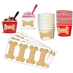 Kraft Dog Bone Labels, 2.75" x 1.5" Inches Wall Decor Dog Party Decorations Wall Stickers for Kids Boy Girls Room Decoration,Nursery Decals Wall Decor Easy Paste Removable （120 Pcs）