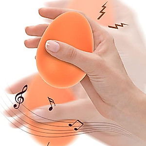 Operitacx 10pcs Egg Shakers Percussion Musical Maracas Egg Balls Colored Eggs Toy Montessori Sound Making Shakers Christmas Stocking Stuffers for Kids Music Learning DIY Painting