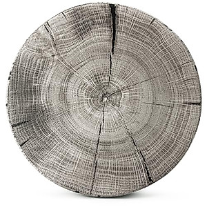 Sorbus Tree Stump Stool, Storage Ottoman 15 Inch Fake Tree Stumps Log Stool Storage, Artificial Tree Trunk, Perfect Footstool Kids Toy Chest, Rustic Log Cabin Decor Bench, Pedestal - Light Gray