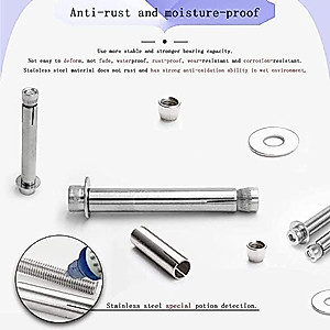 Expansion Screw, Stainless steel expansion bolts, screws, screws, Hardware Accessories - Expansion Bolt 304 Stainless Steel Sleeve Anchors for Household, Industrial, M10*120 4pcs (Color : M10*80 4pcs)