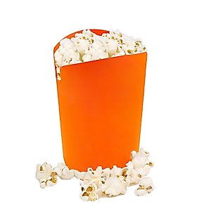 Fglmctsh The Original Microwave Popcorn Popper,Popcorn Containers,Popcorn Buckets Reusable, Silicone Popcorn Maker Collapsible Bowl BPA -Free, Hot Air Popcorn Maker, No Oil Required (Orange, 1)