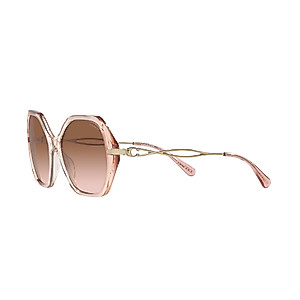 Coach HC8315 Sunglasses, Gradient Transparent Peach/Brown Rose Gradient, 57 mm