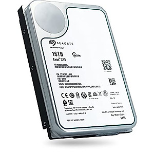 Seagate Exos X18 16TB Enterprise HDD - CMR 3.5 Inch Hyperscale SATA 6Gb/s, 7200 RPM, 512e and 4Kn FastFormat, Low Latency with Enhanced Caching (ST16000NM000J) (Renewed)