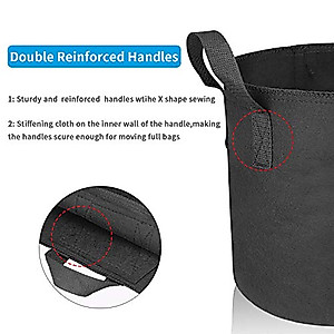 Adorma 12 Packs 7 Gallon Grow Bags, Heavy Duty 300G Thickened Nonwoven Fabric Plant Pots with Handle
