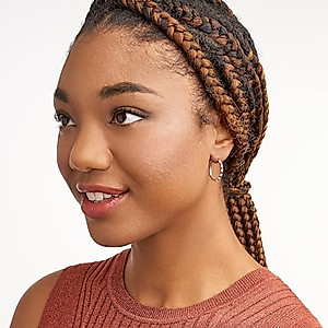 Sterling Silver Alternating Created Blue and White Sapphire Hoop Earrings, metal, corundum