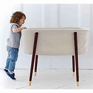 TruBliss Phoenix Baby Sova Bassinet - Portable Bassinet, Mid-Century Design, Extra Deep Walls for Safety, Includes 2 Fitted Sheets and Padded Mattress - Perfect for Newborns and Babies