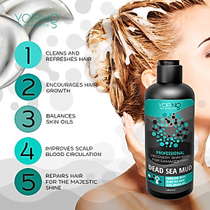 YOFING NEW GENERATION Dead Sea Mud Shampoo - Anti Hair Loss & Anti Dandruff, Promotes Growth & Strengthening Hair