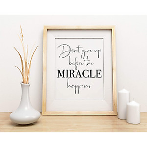 ‘Don’t Give Up.. ‘’ Positive Motivational Wall Art | 8x10 UNFRAMED Black and White Word Art Print | Inspirational, Typographic Home, Office, Studio Decor