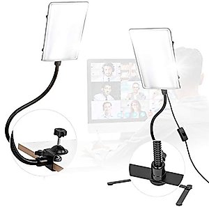 LimoStudio [2 Pack] LED Light Panel with Gooseneck Extension Adapter, Mini Table Top Light Stand, and Mounting Clamp, Photo Video Lighting Kit, Photo Studio, AGG2205