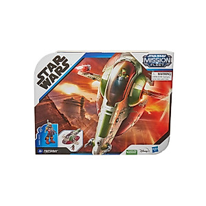 STAR WARS Mission Fleet Starship Skirmish, 2.5 Inch Boba Fett Action Figure and Starship Vehicle, Toys for 4 Year Old Boys and Girls and Up