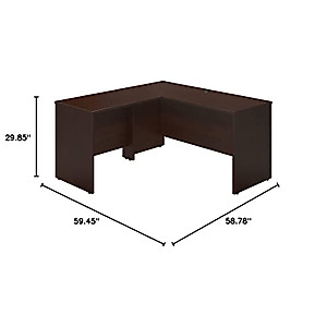 Bush Business Furniture Series C Elite 60W x 24D Desk Shell with 36W Return in Mocha Cherry