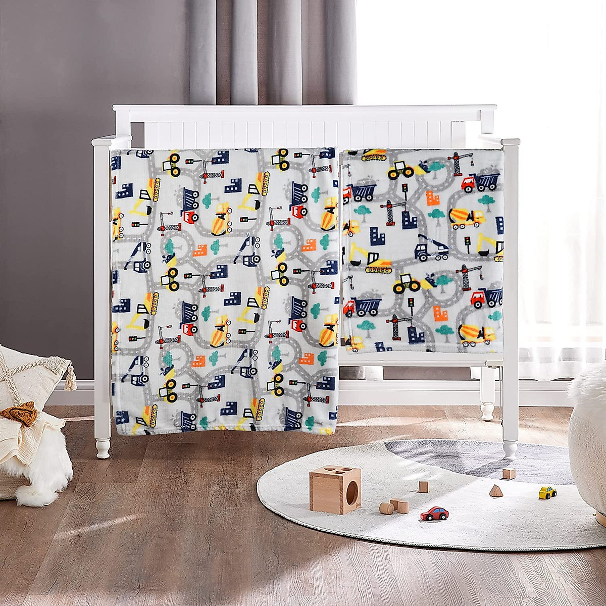 Softan Truck Blanket for Babies, Kids Throw Blanket for Boys and Girls Soft Cozy Flannel, Cute Truck Blanket for Sofa Couch Bed, Soft Plush Warm Receiving for Newborns, 30x40 Inch