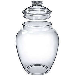 Amazing Abby - Sugar Sugar - 140-Ounce Plastic Candy Jar with Lid, Cookie Jar, Apothecary Jar, BPA-Free, Shatter-Proof, Dishwasher-Safe, Great for Candy Buffet, Decorative Display, and More