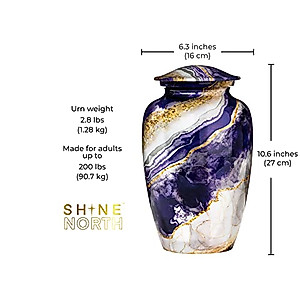Shine North Urns for Human Ashes Adult Female Large or Small Urns for Ashes Adult Male & Cremation Urns for Adult Ashes for Funeral Burial or Home