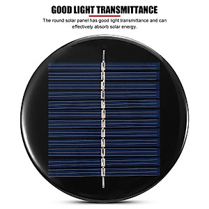 EVTSCAN 2 Pieces 0.5W 6V Mini Solar Panel, 3 Inch Round Polycrystalline Solar Cell Panel, for Smartwatch, Security Cameras, LED Flashlights, Mobiles and Laptops