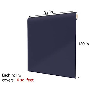 Decotalk Blue Contact Paper for Cabinets Dark Blue Peel and Stick Wallpaper for Bedroom Walls Removable Vinyl Wallpaper Self Adhesive Solid Blue Contact Paper for Shelves Dark Blue Wallpaper 12"x120"…