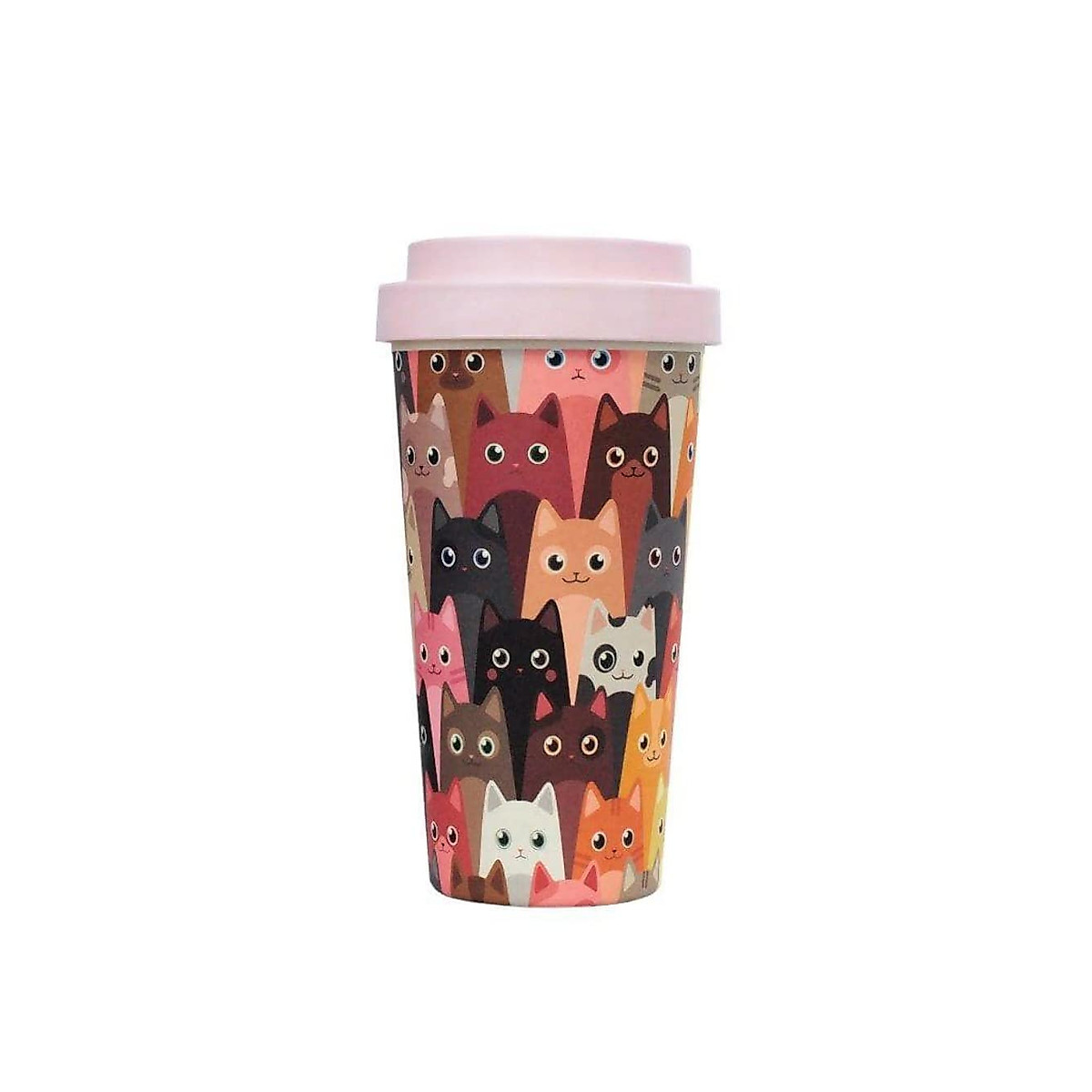 Vacucraft Bamboo Fiber Coffee & Tea Cup Animal Collection CAT (Pink)