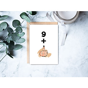 Funny 10Th Birthday Card - 9+1 Women Or Men - Sweet 10 Years Old Birthday Gift - Gift Perfect For Husband Wife Brother Sister