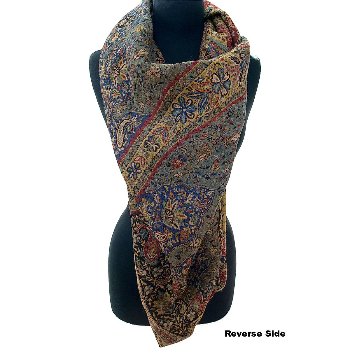Large, Superior Kani Shawl. Paisley Jamawar from India. Warm, Heavy & Very Detailed