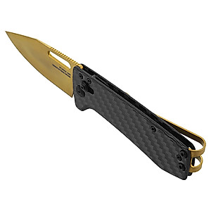 SOG Ultra XR Everyday Carry Slimline Ambidextrous CRYO CPM S35VN Stainless Steel Folding Knives | Titanium Pocket/Money Clip, Carbon/Gold