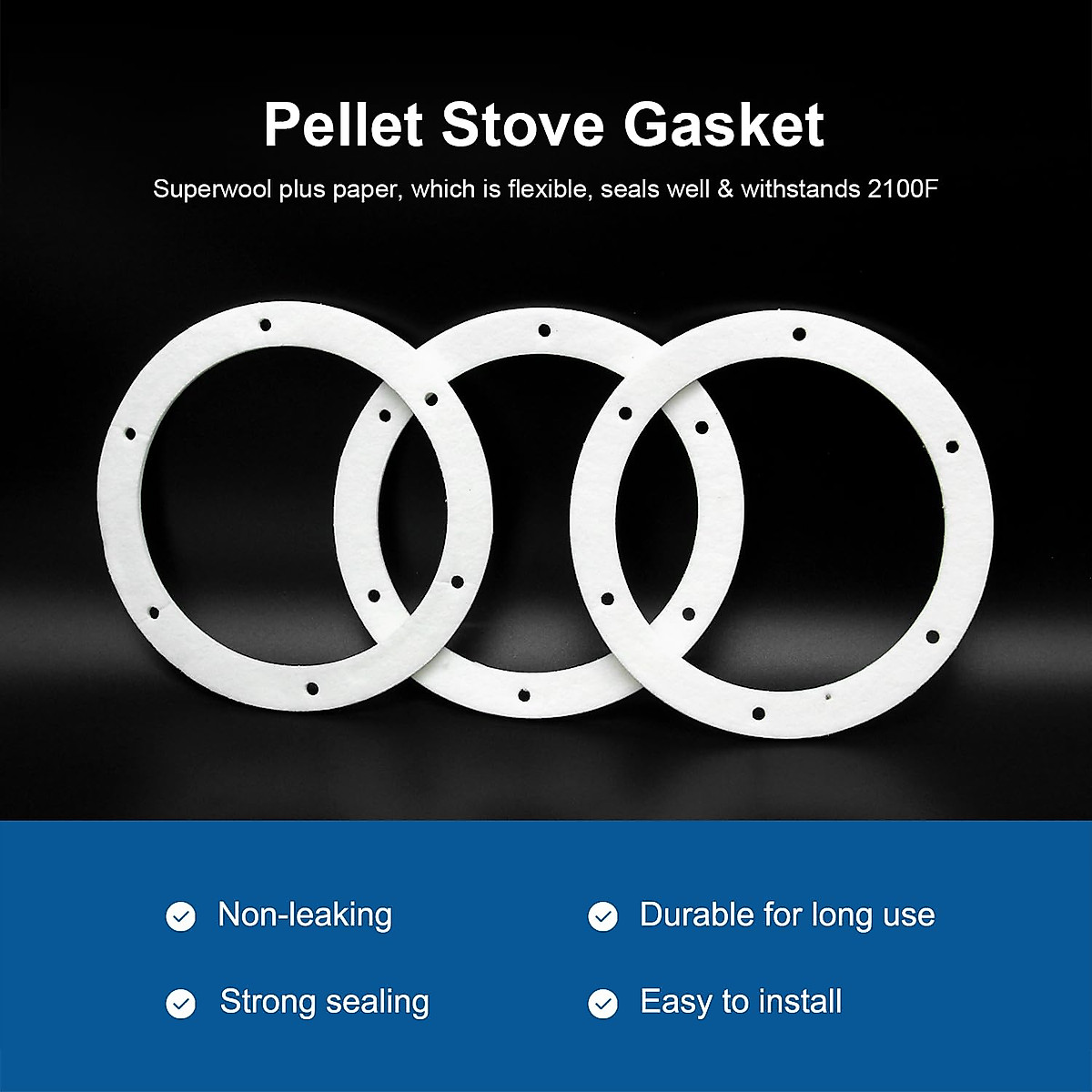 MEFONKOU 6" Pellet Stove White Gasket for Combustion Exhaust Fan Mounting Blower to Housing Seal with 100's and Most Pellet Stoves 2100J（3/pack）