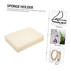 Holibanna 4pcs Box Jewelry Box Pad Earrings Sponge Display Shelf Earstud Insert Vanity Tray Foam Insert Ear Stud Holder Jewelry Showcase Pads Ring Holder Insert Props Glasses White
