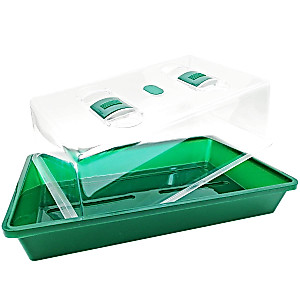 Propagator with Humidity Vents Domes,Heavy Duty Growing Tray Mini Greenhouse for Seedlings,Clones