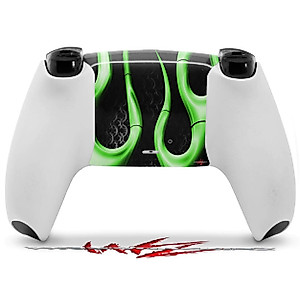 WraptorSkinz Skin Wrap compatible with Sony PS5 DualSense Controller Metal Flames Green (CONTROLLER NOT INCLUDED)