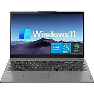 Lenovo Touchscreen 15.6/in IdeaPad 3 Laptop, Full HD IPS Display, Intel Iris X Graphics, Intel Core i5-1135G7, 20GB RAM, 1TB SSD, Wi-Fi 6, SD Card Reader, Windows 11 Home, Gray