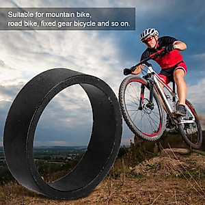 BuyWeek Bike Headset Spacer, 5Pcs/Set 10mm Bicycle Headset Washer Mountain Bike Front Fork Washer for Mountain Road Bike(Black)