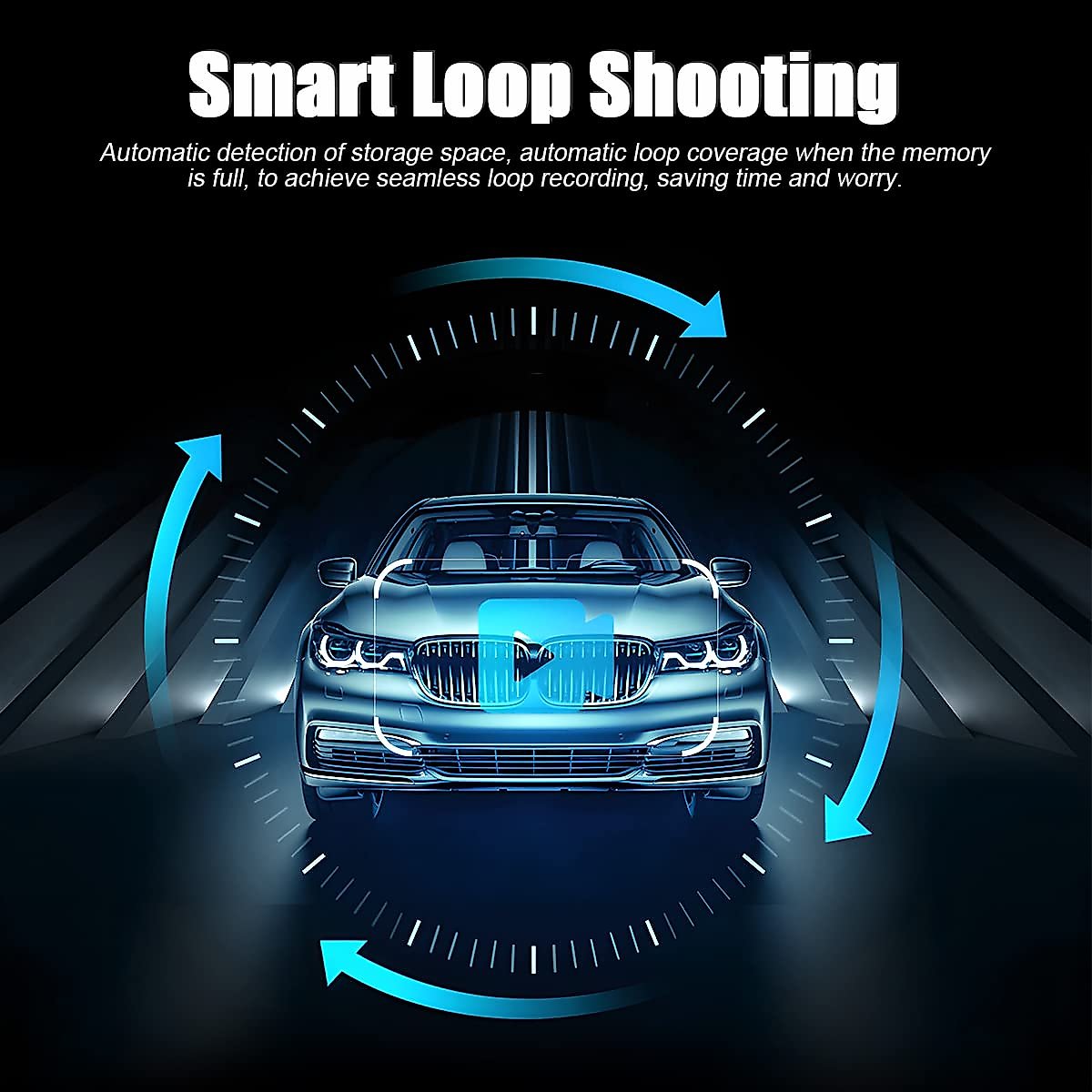 Car Dash Cam Backup Rearview Mirror Camera, 4.3" Full HD 1080P Smart Rearview Mirror Camera for Cars, Trucks, SUV, Dual Cameras, Built-in G-Sensor, Parking Assistance & Loop Record Support
